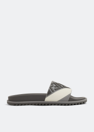 Fendi FF slides for Men - Grey in Kuwait | Level Shoes